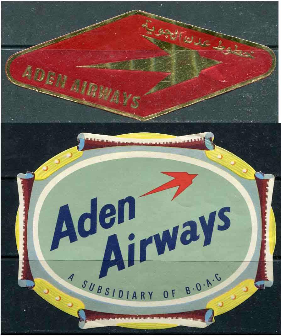 Yemen ADEN AIRWAYS luggage labels – BalkanPhila