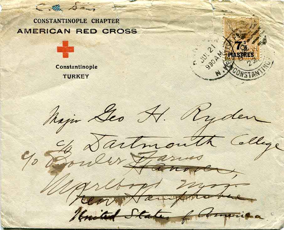 1922 British Levant American Red Cross Cover – BalkanPhila