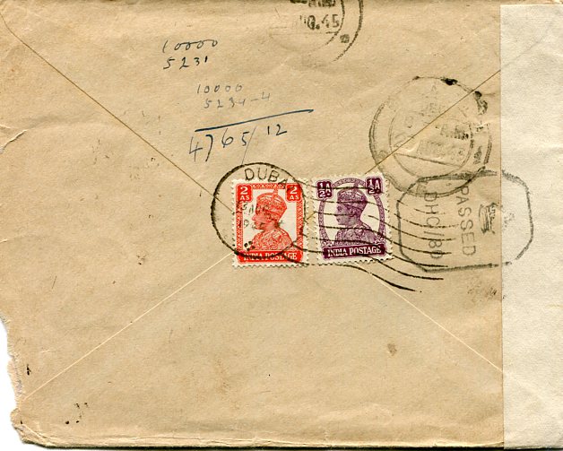 1945 Dubai Censored Persian Cover to India – BalkanPhila
