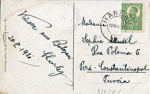 1921 Romania Harlau to Turkey – BalkanPhila