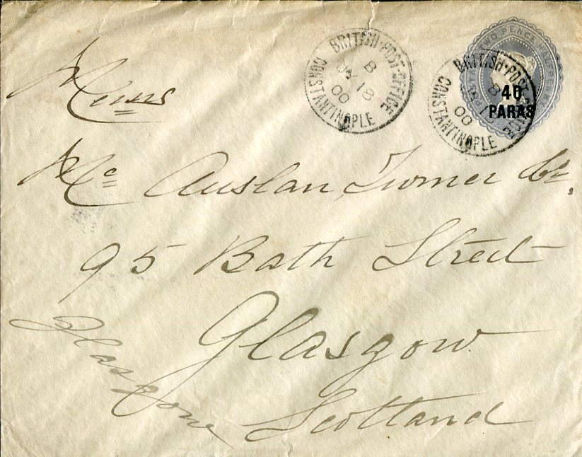 1900 British Levant Postal Envelope to Scotland – BalkanPhila