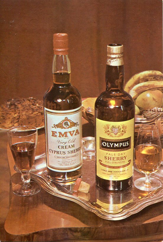 1965 Cyprus Sherry Wine Advert Card – BalkanPhila