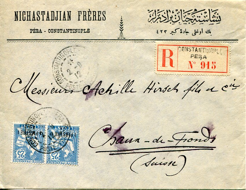 1912 French Levant Istanbul Armenian merchant Cover – BalkanPhila