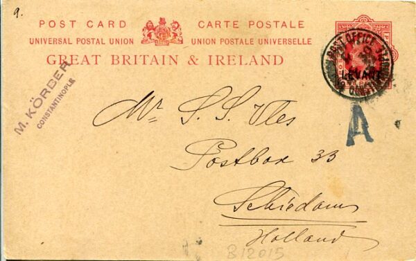 1913 British Levant Constantinople KEVII Postal Card – BalkanPhila