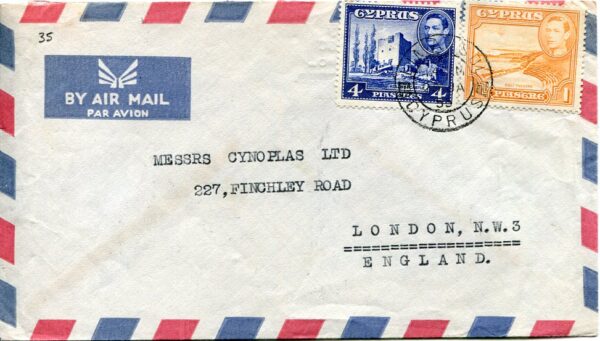 1955 Cyprus Limassol to London – BalkanPhila