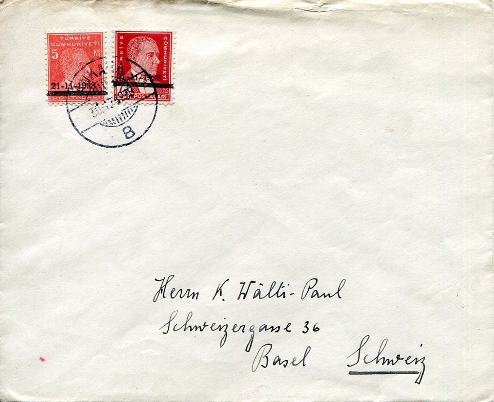 1938 Turkey Ankara Atatürk Mourning Cover – BalkanPhila
