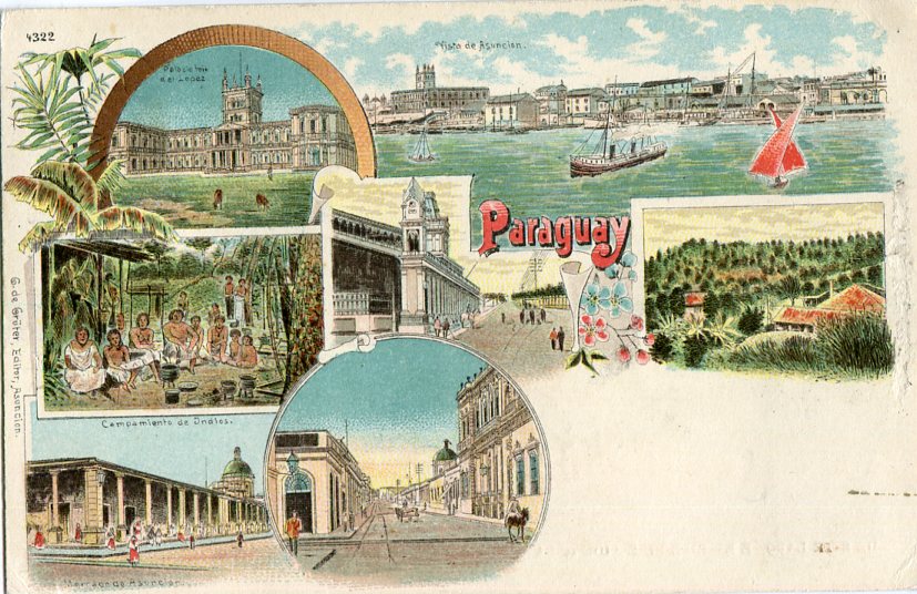 Paraguay Flag Postcard 1920 to Lima Peru – BalkanPhila