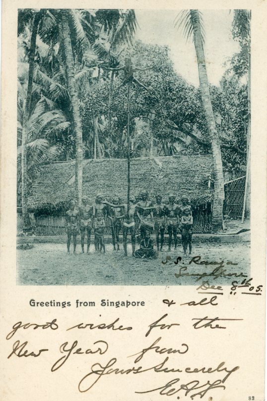 Singapore Native Village People 1905 to Wales – BalkanPhila