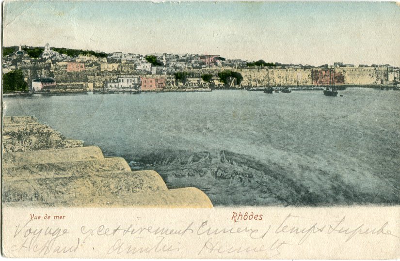 1908 Greece Rhodes postcard via Smyrne to France – BalkanPhila