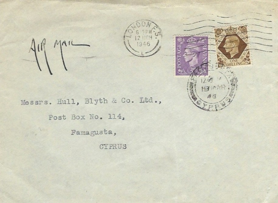 1946 Cyprus Famagusta incoming Airmail from London – BalkanPhila